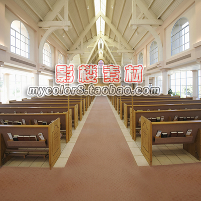 mycolor8 PS 婚纱 影楼摄影背景 教堂  素材图片16-342