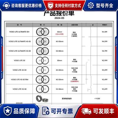 议价scom鸿基伟业VOSO LITE ultimate轮组可维修