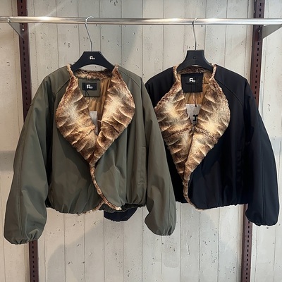 复古毛领派克夹克女短外套宽松气质工装外套