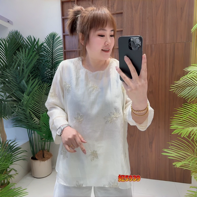 妃儿红2026春季新款大码国风衫女