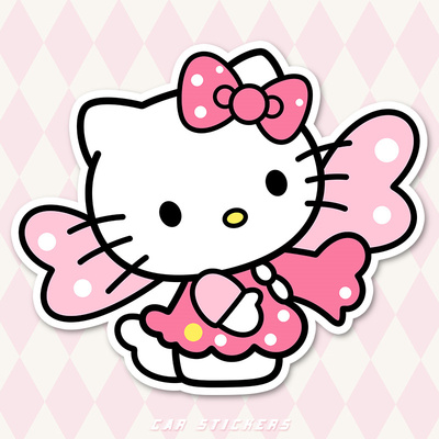 汽车贴纸凯蒂猫KT猫个性卡通可爱车身防水装饰贴纸电动车划痕贴