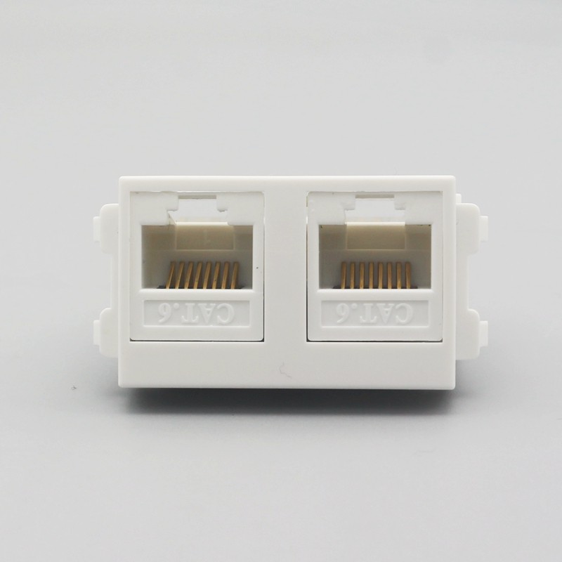 128型免打双六类千兆网络模块八芯RJ45网口模块一位2个网线模块_虎窝淘