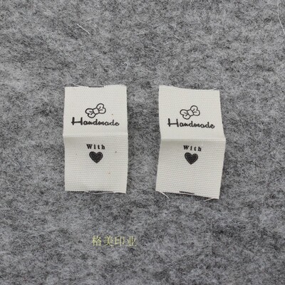 handmade标签纯棉布标DIY布标