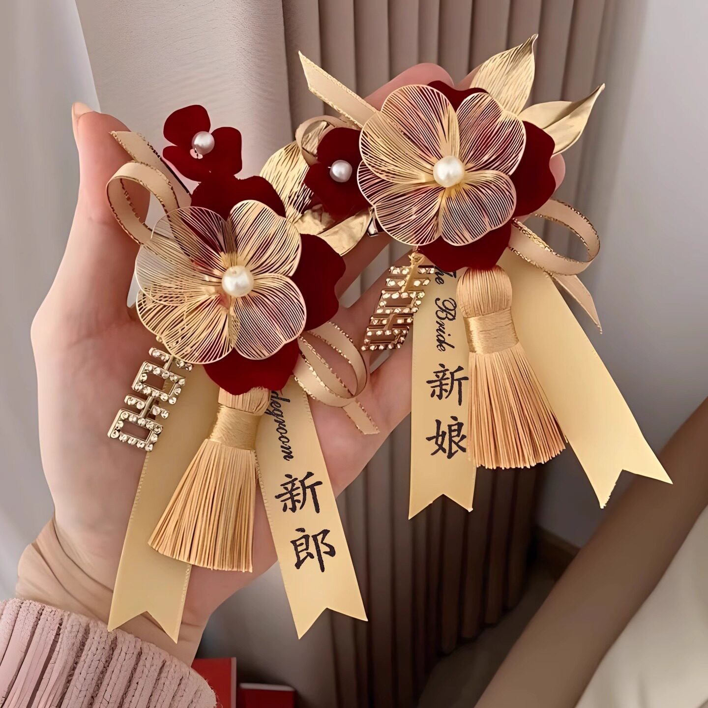 婚礼饰胸花结婚礼家人全套新郎新娘父母伴郎伴娘感胸针襟花婚庆