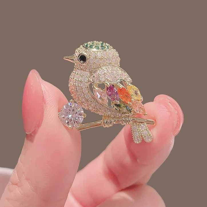 喜鹊小鸟胸针考试报喜鸟高档可爱精致胸花防走光个性西装别针配饰
