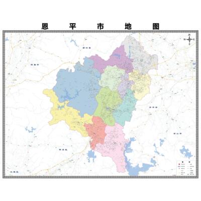 恩平市市区域县市地图街道分布地区区域图办公室贴图挂图