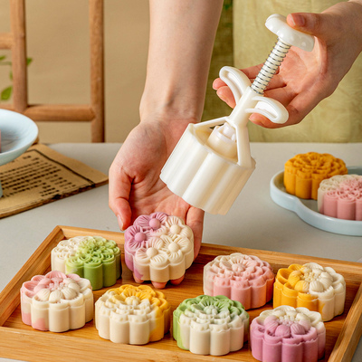 新款月饼模具手压式家用食品级