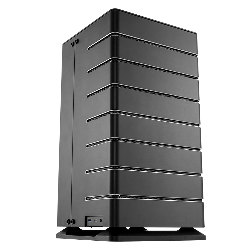 ABEE RS07全铝mini机箱CNC工艺3D高光面板ITX/ATX主板电源机箱