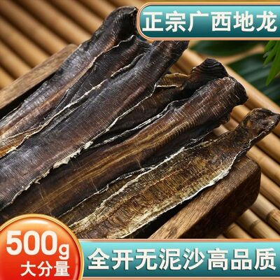 正品广地龙新货中药材500g干整条地龙片白颈全开蚯蚓干无泥土