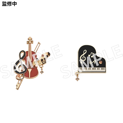 周年纪念小提琴钢琴胸针