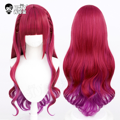 船长宝钟玛琳假发酒红色编发假毛