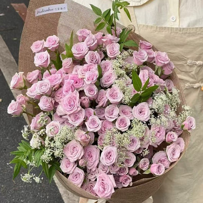 莱拉多头粉紫色玫瑰顺丰冷链包邮