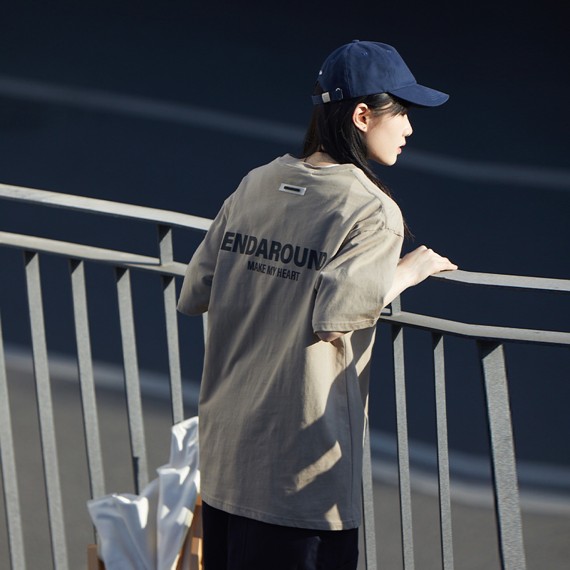 你初恋老王日系潮牌短袖T恤男240g重磅印花ins纯棉半袖复古体恤女_虎窝淘