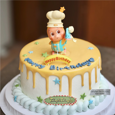 卡通吹蜡烛星星人跷跷板星星人蛋糕装饰摆件可爱吹泡泡星星人摆件