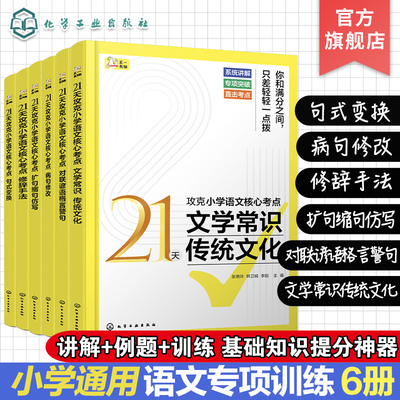 6册 21天攻克小学语文核心考点 句式变换 对联谚语格言警句 文学常识 传统文化 扩句缩句仿写 病句修改 修辞手法 语文语法参考书