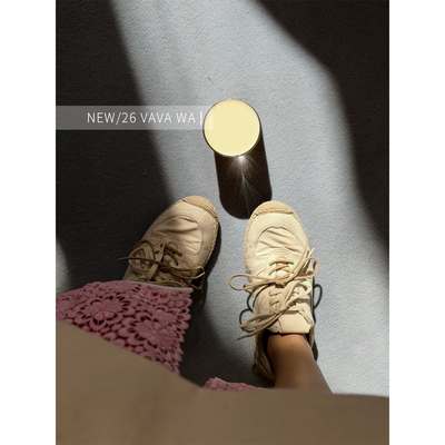 【VAVA WA】复古做旧草编德训鞋女麻绳平底透气帆布渔夫休闲鞋