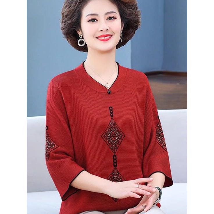 喜妈妈春装洋气小衫2026新款中老年人喜婆婆婚宴装打底衫T恤上衣