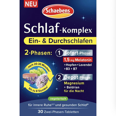 德国直邮 Schaebens雪本诗褪黑素片30粒 支持快速入睡 舒缓睡眠