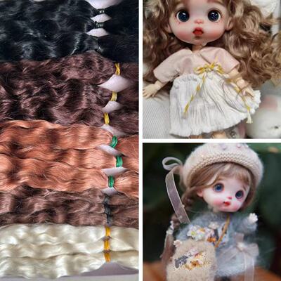 精梳马海毛发排小布/bjd6分娃发束bIythe/ob11娃假发材料羊毛原毛