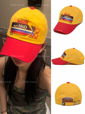 派姐in Korea柯达KODAK百搭拼色胶卷棒球帽鸭舌帽男女K6143LCP39