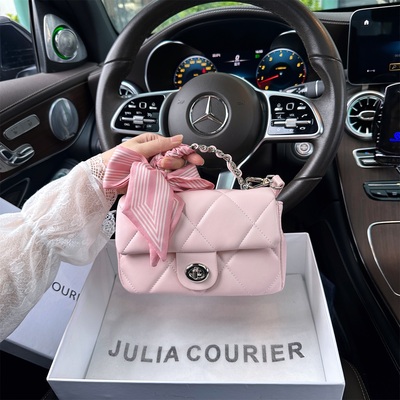 JULIACOURIER女包高级感菱格小方包包2026新款百搭单肩斜挎手提包