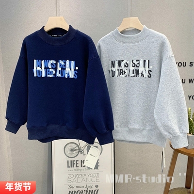 牛哆哆童装儿童韩版一体绒卫衣潮