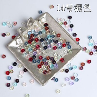 车轮珠闪粉隔片玻璃串珠3mm*6mm