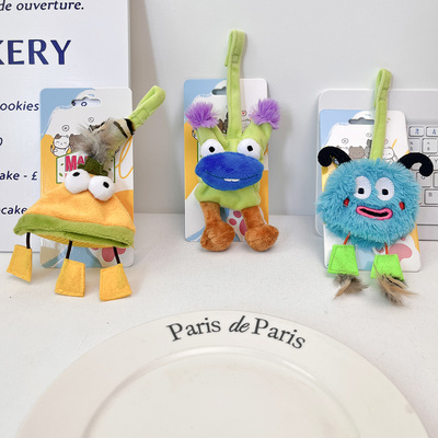 叩可丑萌毛绒挂件铃铛响纸猫薄荷