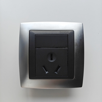 西蒙开关插座V8亚银色一开16A三孔大功率空调插座带开关4000瓦