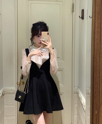 日系甜美收腰显瘦背心连衣裙