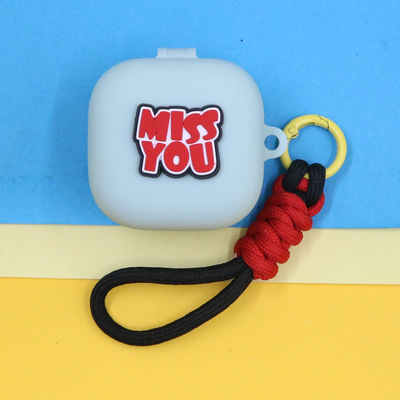 适用Sony/索尼 LinkBuds Clip音扣耳夹式蓝牙耳机保护套潮酷个性创意立体英文字MISSYOU手绳挂饰连体硅胶软壳