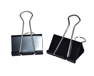 得力长尾夹12只装 得力9541*51mm 黑色长尾夹 夹子 燕尾夹 票夹