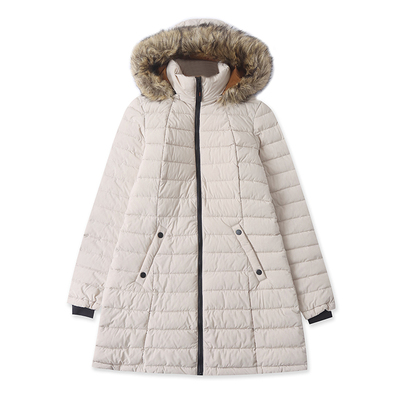 J4520外贸欧美女士棉衣冬季新款立领连帽毛领时尚中长款保暖棉服