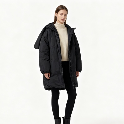 A5509外贸欧美单女士宽松慵懒风棉衣冬季新款连帽韩版中长款棉服