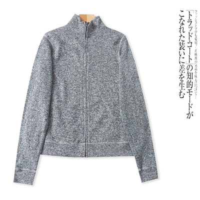 F4890外贸欧美单女士卫衣开衫外套新款立领拉链加绒修身显瘦上衣