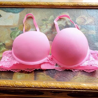 德国ENSOR* 新品女士薄款细条纹蕾丝侧带性感文胸75BC80AB