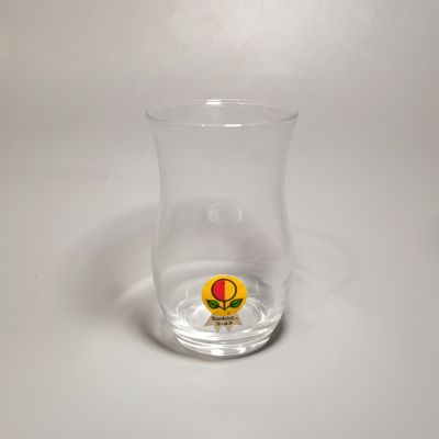 日本中古sunkist玻璃杯复古牛奶果汁杯无铅玻璃小蛮腰啤酒杯简约