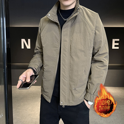 秋冬加棉立领防风潮流夹克外套