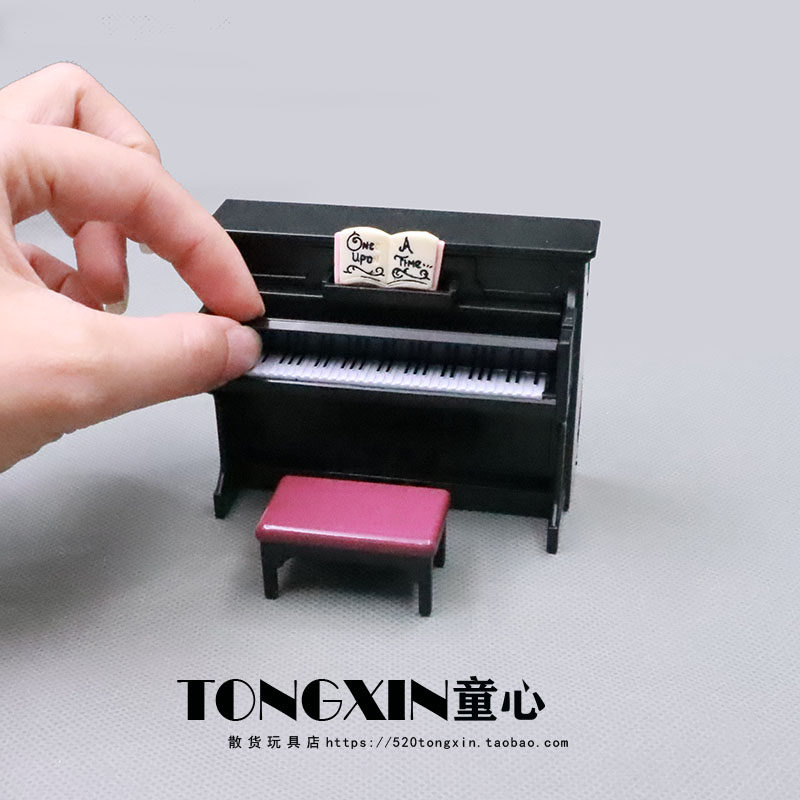 仿真过家家可爱迷你黑色小钢琴模型摆件儿童玩具娃娃屋小配件玩偶_虎窝淘