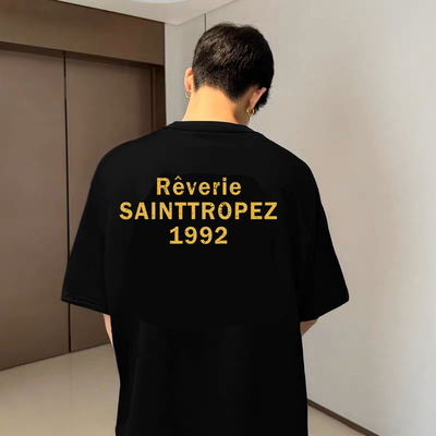 Cicibella裂纹双排后背字母T恤