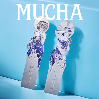 穆夏银色金属书签文创礼物