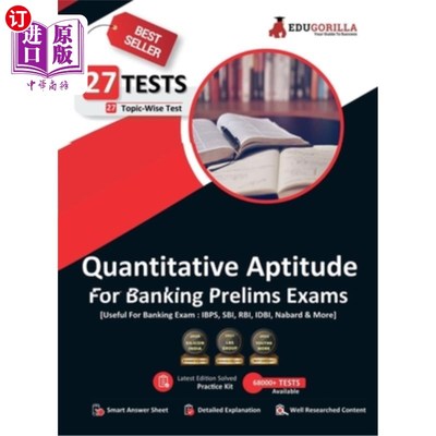 海外直订Quantitative Aptitude For Banking Prelims Exam 27 Solved Topic-Wise Tests For SB 银行初级考试的量化能力27解