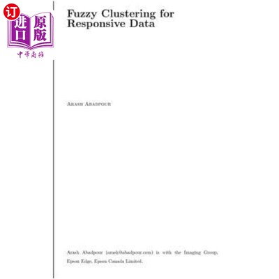 海外直订Fuzzy Clustering for Responsive Data 响应数据的模糊聚类