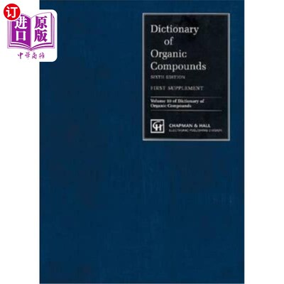 海外直订Dictionary of Organic Compounds, Sixth Edition, Supplement 1 《有机化合物词典》第六版，补编1