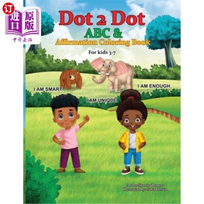 海外直订Dot 2 Dot ABC & Affirmation Coloring Book 点2点ABC  肯定涂色书