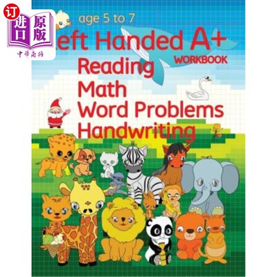 海外直订Left Handed A+ Workbook: Reading, Math, Word Problems, Handwriting 左撇子A+练习册：阅读、数学、单词问题、手