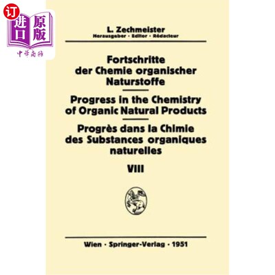 海外直订Fortschritte Der Chemie Organischer Naturstoffe / Progress in the Chemistry of O Fortschrit