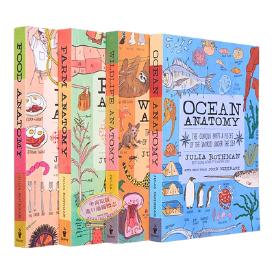 预售 茱莉亚罗斯曼解剖学系列 全套4本 英文原版 Farm+Food+Ocean+Wildlife Anatomy Julia Rothman 手绘大自然系列全彩插图科学科