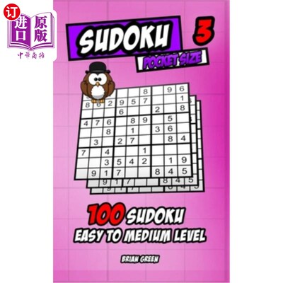 海外直订Sudoku pocket size 3: 100 sudoku easy to medium level 数独口袋大小3:10 0数独容易中级水平