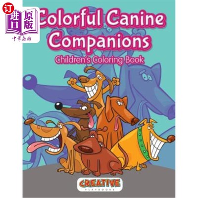 海外直订Colorful Canine Companions Children's Coloring Book 多彩犬伴儿童彩绘本